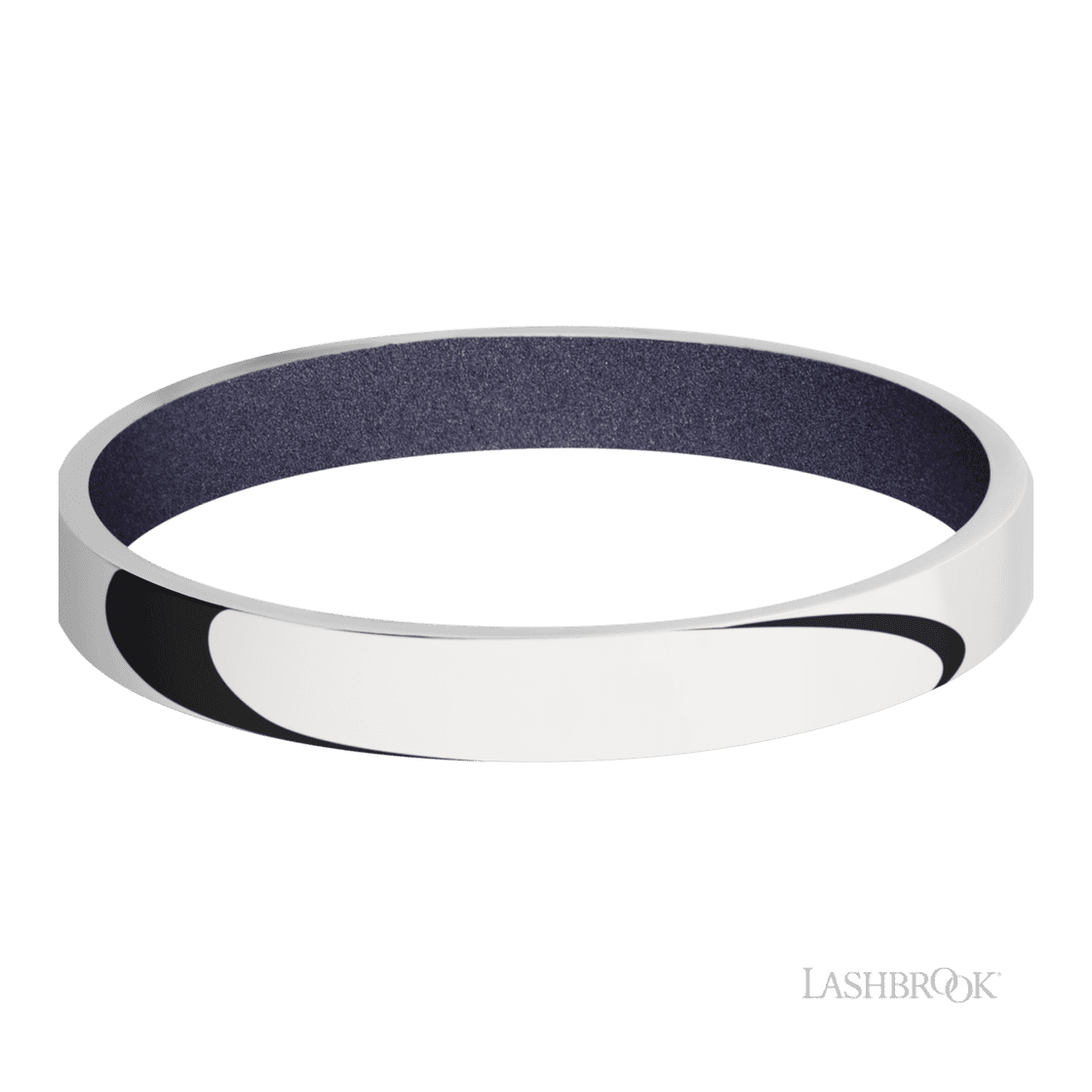 Lashbrook Designs 3 mm wide Domed 14K White Gold band featuring a ...