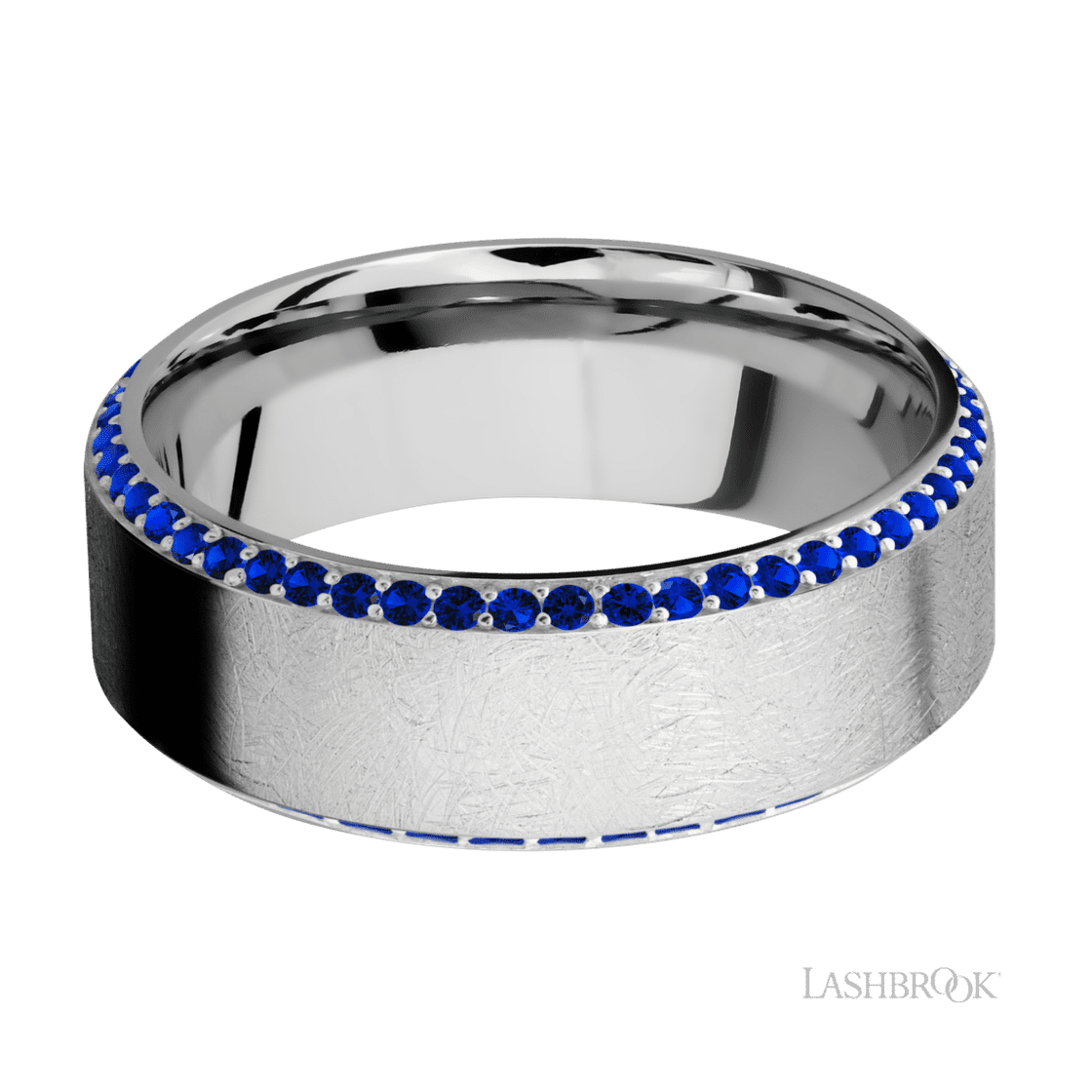Lashbrook Designs 8 mm wide/High Bevel/14K White Gold band with a Bevel ...